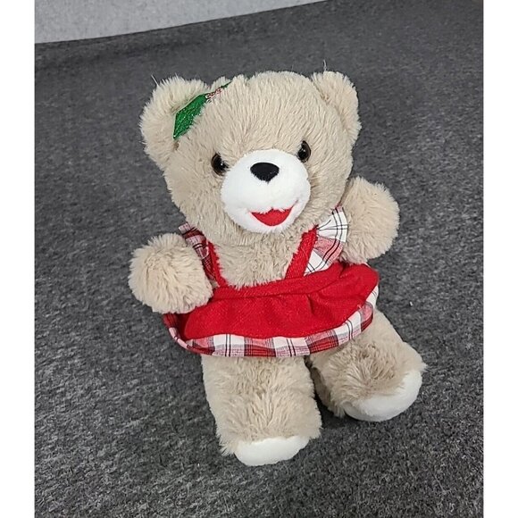 Toys | Snowflake Teddy 222 Girl Bear 10 In Plush Red Dress Green ...